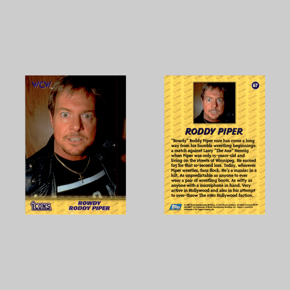 Rowdy Roddy Piper #67 1998 Topps Icons Wrestling Card | eBay