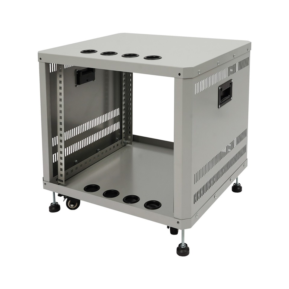9U Server Rack Rectangular Server Rack Cabinet Rolling Studio Rack Case ...