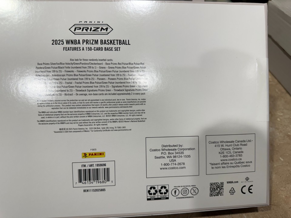 2X 2025 Panini Prizm WNBA Costco Window Box Factory Sealed. 6 Packs ...