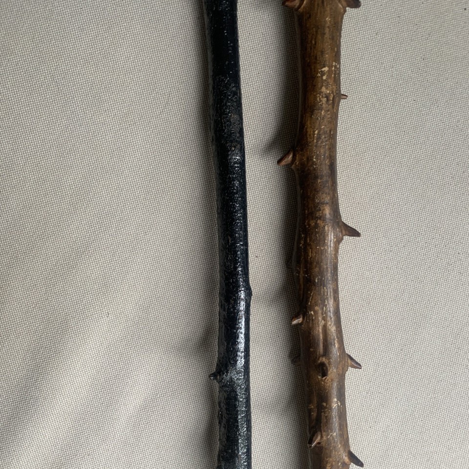 ANTIQUE IRISH BLACKTHORN SHILLELAGH WALKING STICK CANE PLUS BONUS STICK ...