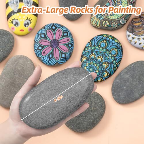 15 Pcs Extra Large Rocks for Painting 4-5 Inch River Rocks Painting ...
