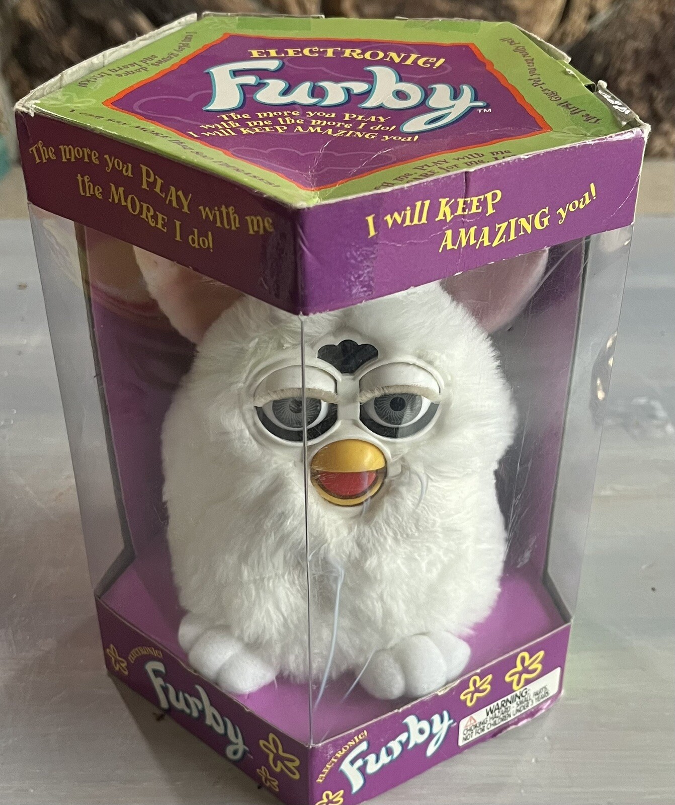 1998 Electronic Furby Snowball White Model 70-800 Tiger Electronics New ...