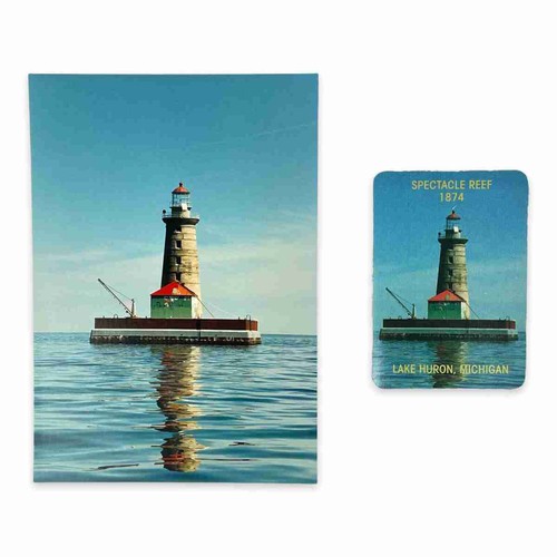 c.1990 Spectacle Reef Lighthouse Lake Huron Michigan Penrose Photo and ...