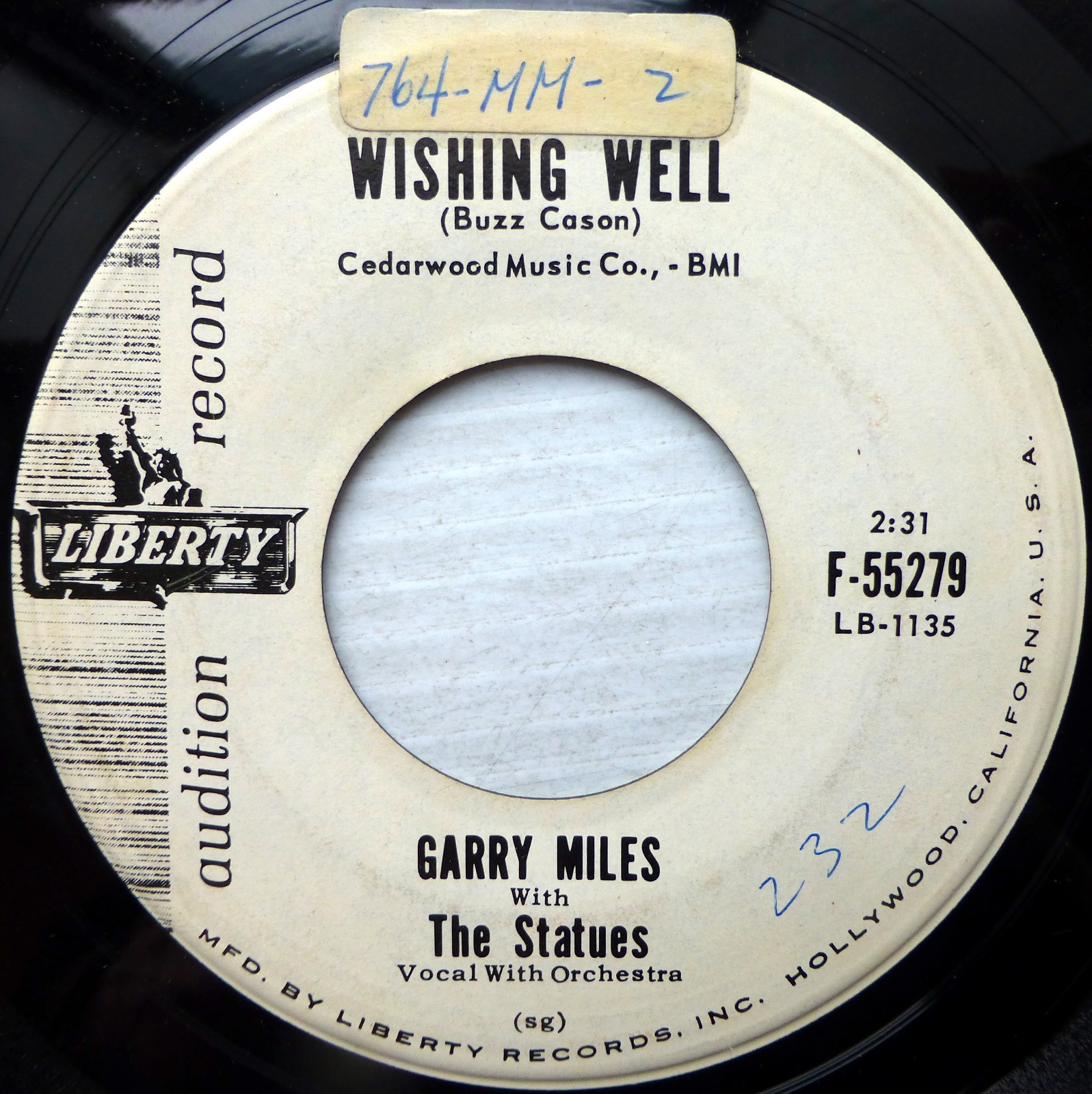 GARRY MILES promo LIBERTY teen POP 45 PLAYS vg+ Dream Girl / Wishing ...