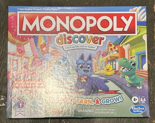Hasbro Monopoly Discover Board Game 2-Sided Gameboard Age 4+ Teaching ...
