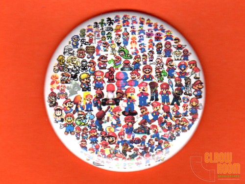One 2.25" round multiple Marios fridge/locker magnet Nintendo NES Mario ...