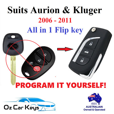 REMOTE FLIP KEY Car Key Suitable for Toyota Aurion or Kluger 2006 to ...
