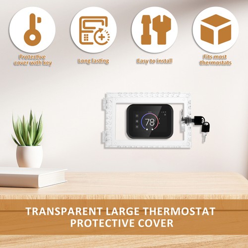 Thermostat Box with Lock Clear Acrylic Thermostat Guard Box Wall ...