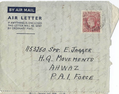 Great Britain 1944 WWII Airmail Aerogram Letter H&G 1 to PAI Force ...