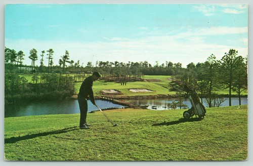 South Yarmouth Massachusetts~Golf Course~Lake~Sand Traps~Golf Bag ...