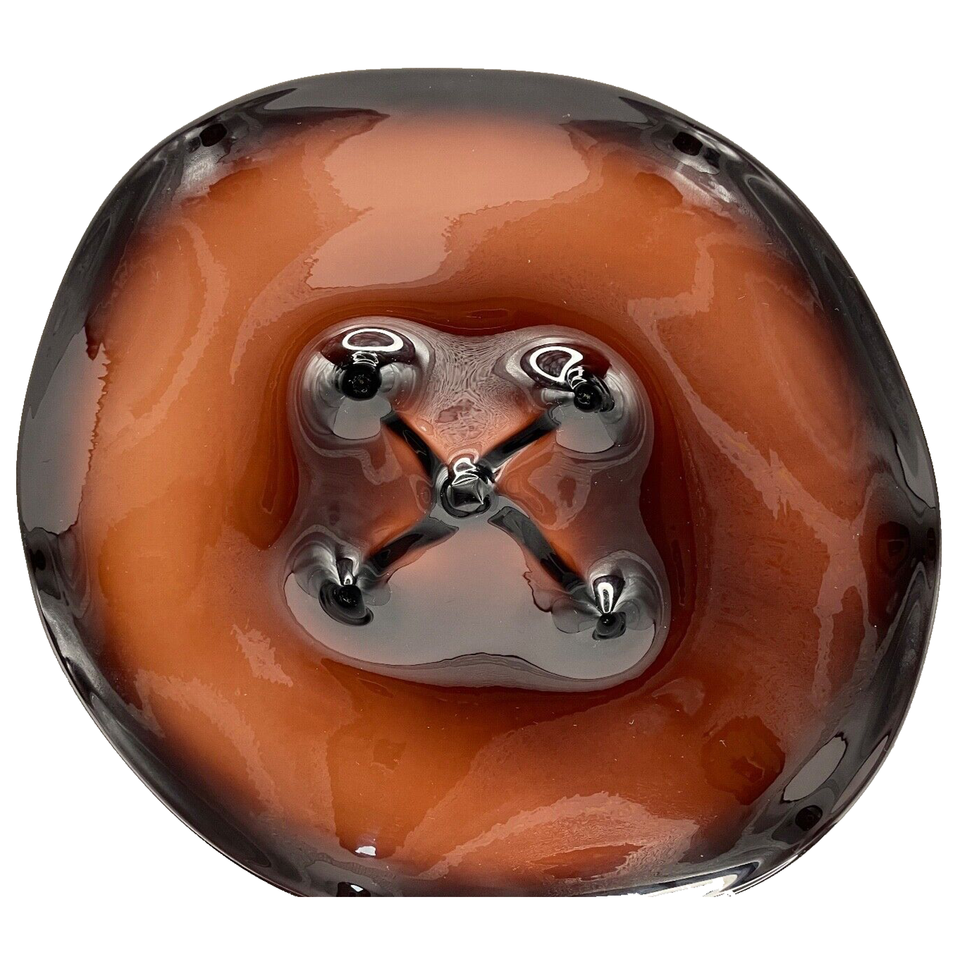 Rare Murano Styled Art Glass Large Crackle Base Plater/Dish | eBay