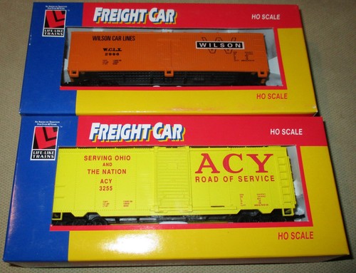 ACY 40' Box Car & Wilson Car Lines Reefer Car - HO Scale Life Like ...