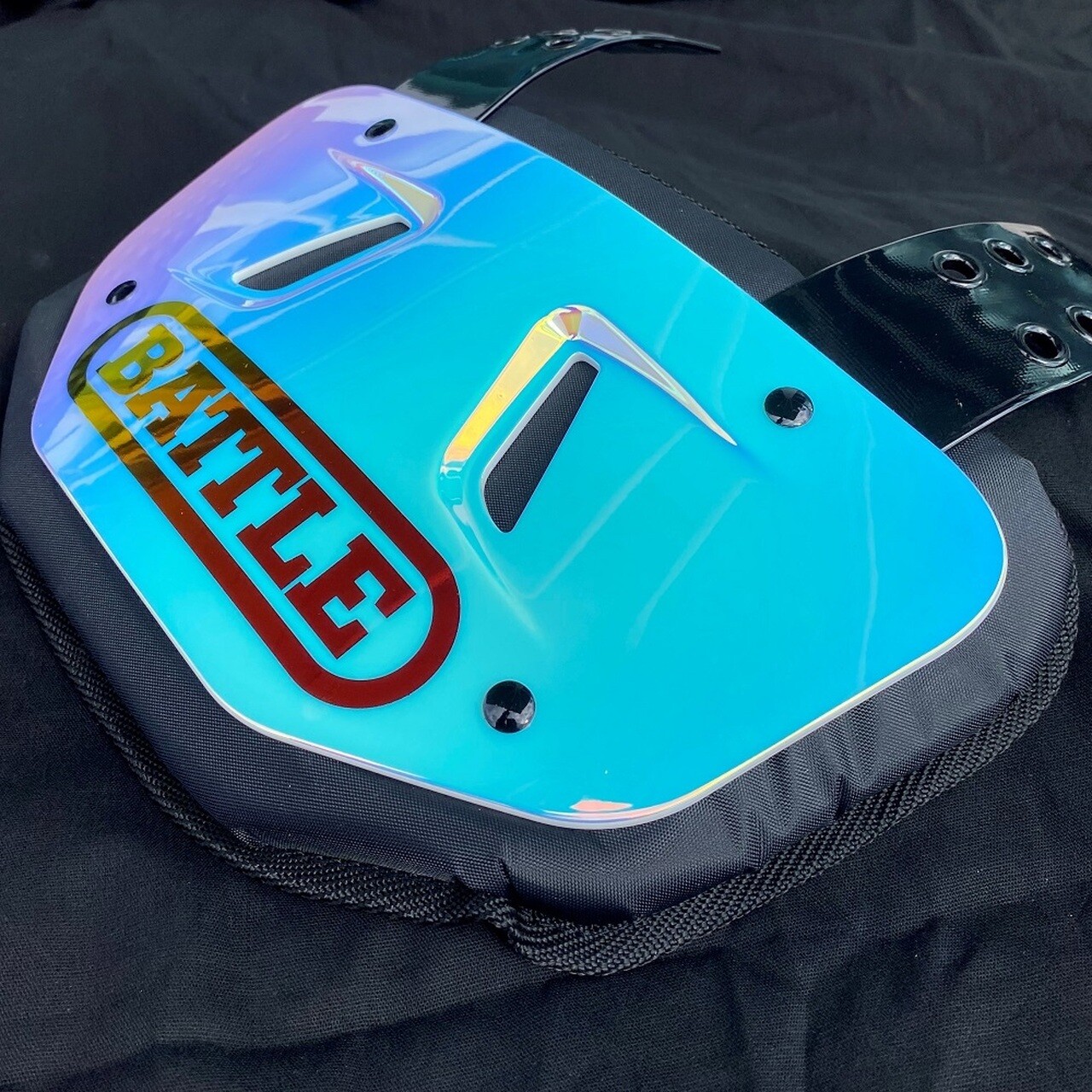 Battle Iridescent Football Backplate - Senior or Youth Sizes | eBay