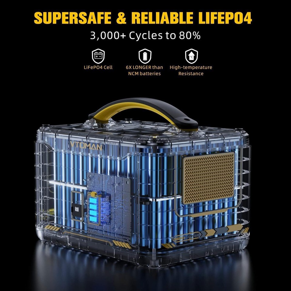 VTOMAN Jump 2200 Portable Power Station 2200W/1548Wh Extra Battery ...