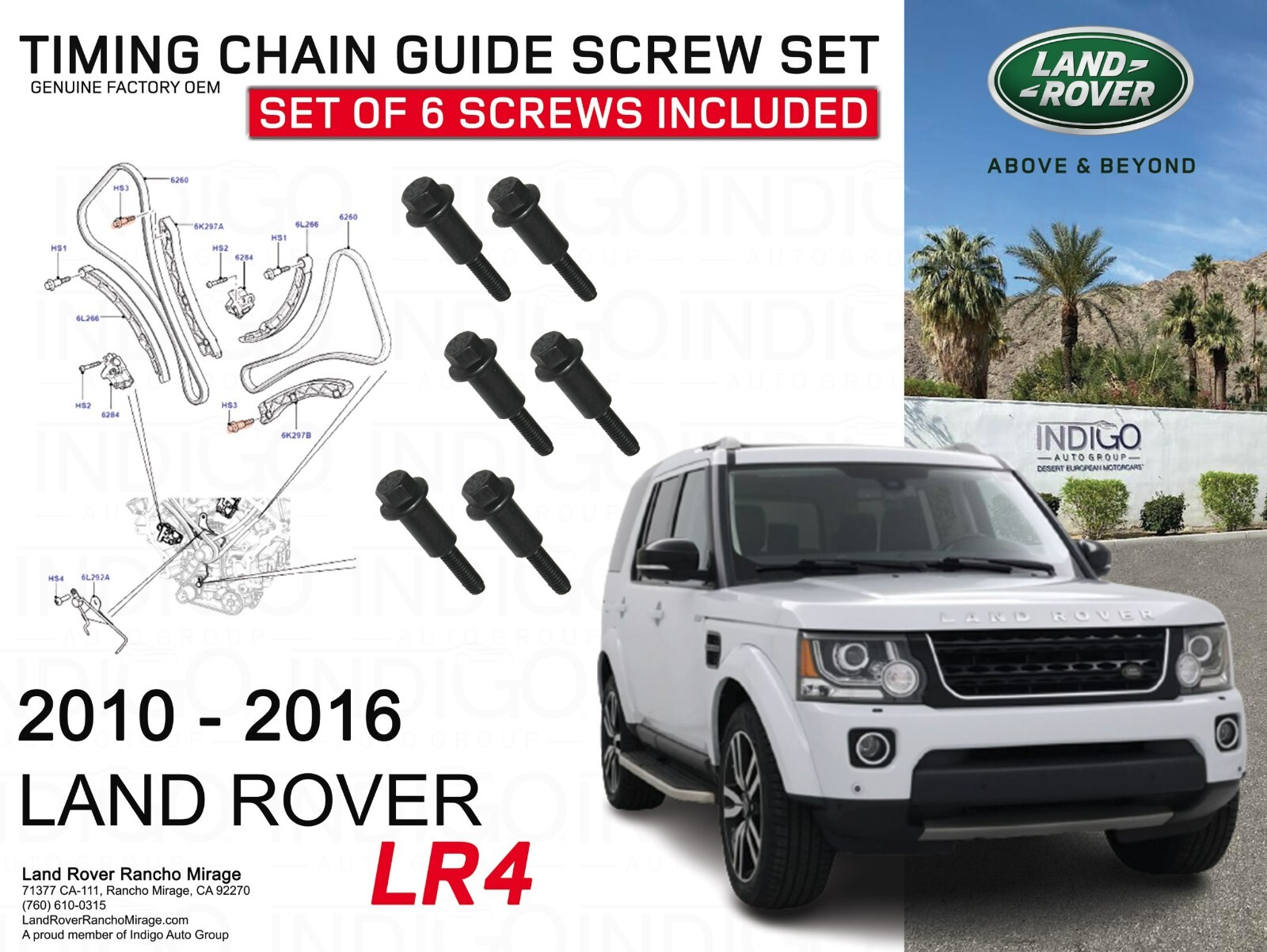 2010-2016 LAND ROVER LR4 OEM TIMING CHAIN GUIDE SCREW SET (LR4-LR011064 ...