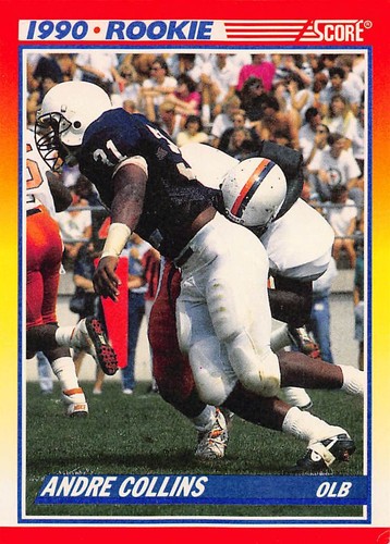 Andre Collins 1990 Score 630 Washington Redskins Rookie Football Card ...