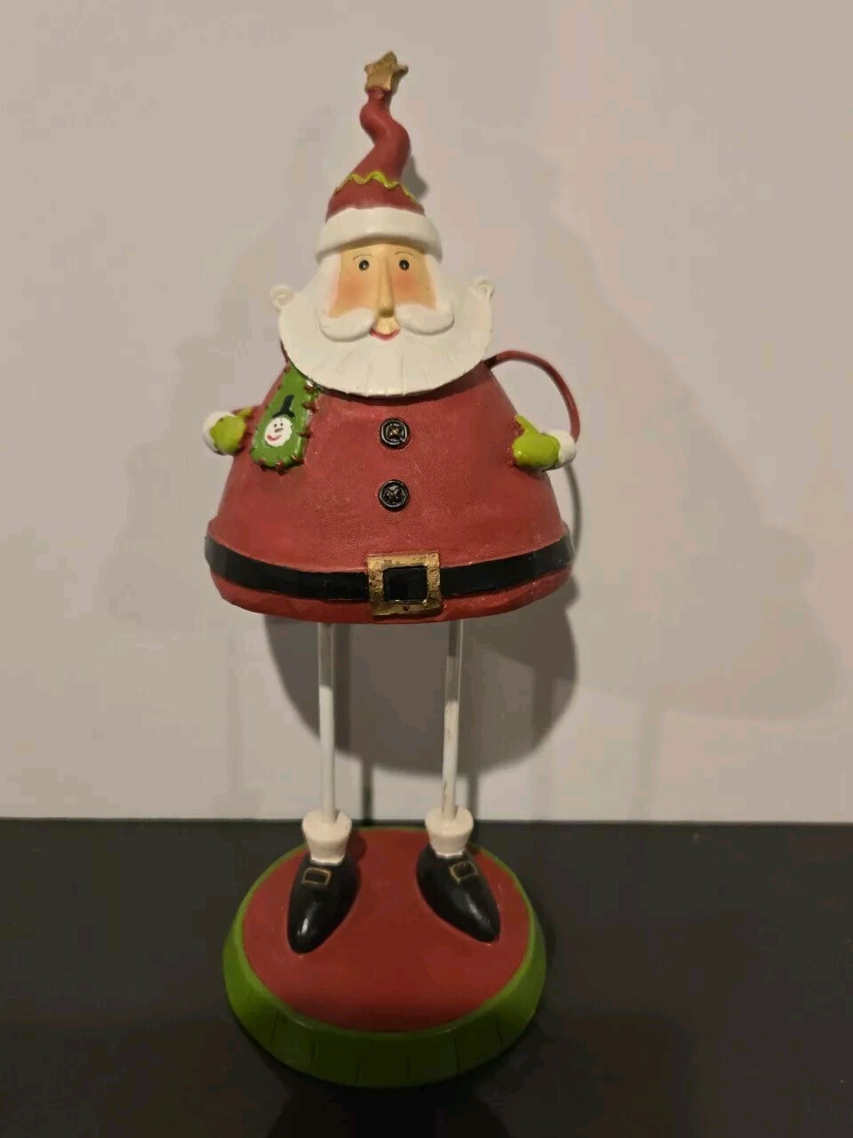 Santa Claus • Wide Belly Bobble • Resin/Metal Decor • 8"H | eBay