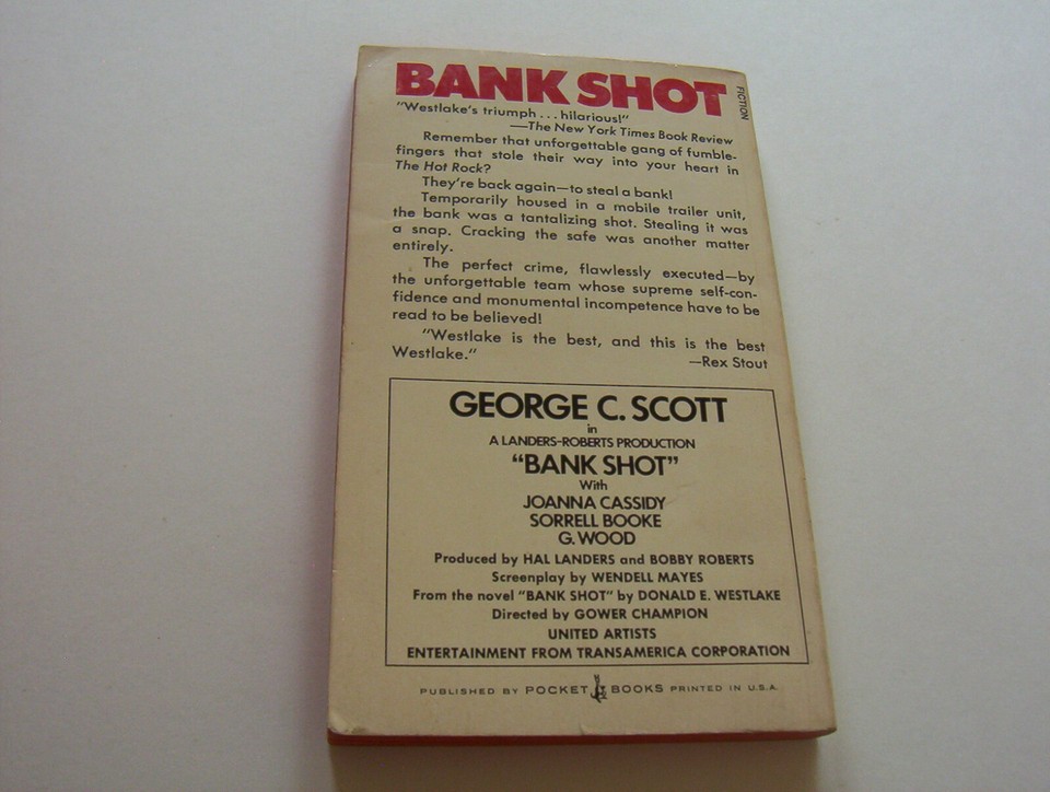BANK SHOT 1974 DONALD E. WESTLAKE GEORGE C. SCOTT MOVIE TIE-IN | eBay