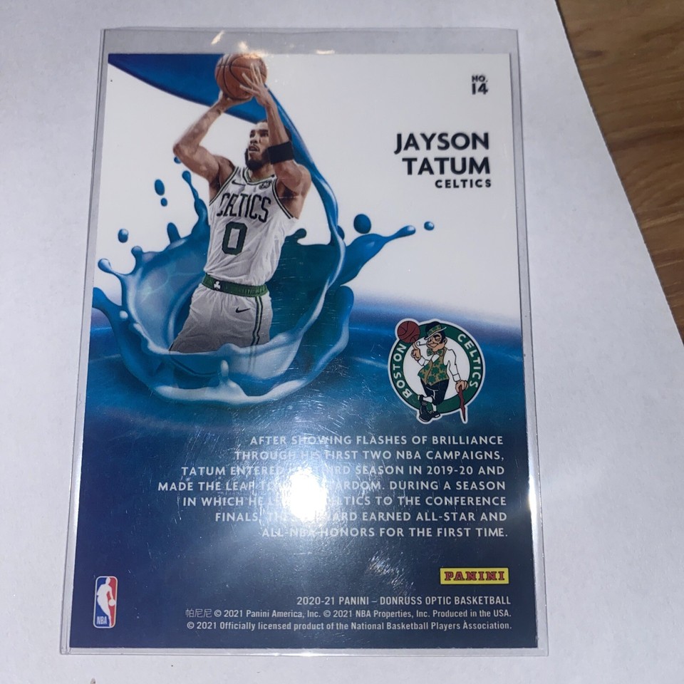 tatum 2020-21 Donruss Optic "JAYSON TATUM" SILVER SPLASH #14 Prizm ...