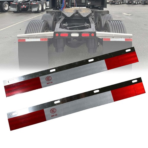 Pair Aluminum Mud Flap Hanger Top Plates Reflector 24"x3" for Semi ...