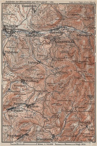 BADENWEILER environs. Müllheim Markgräflerland Blauen Schwarzwald 1906 ...