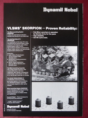 8/1991 PUB DYNAMIT NOBEL SKORPION MINE-LAUNCHING SYSTEM BUNDESWEHR ...