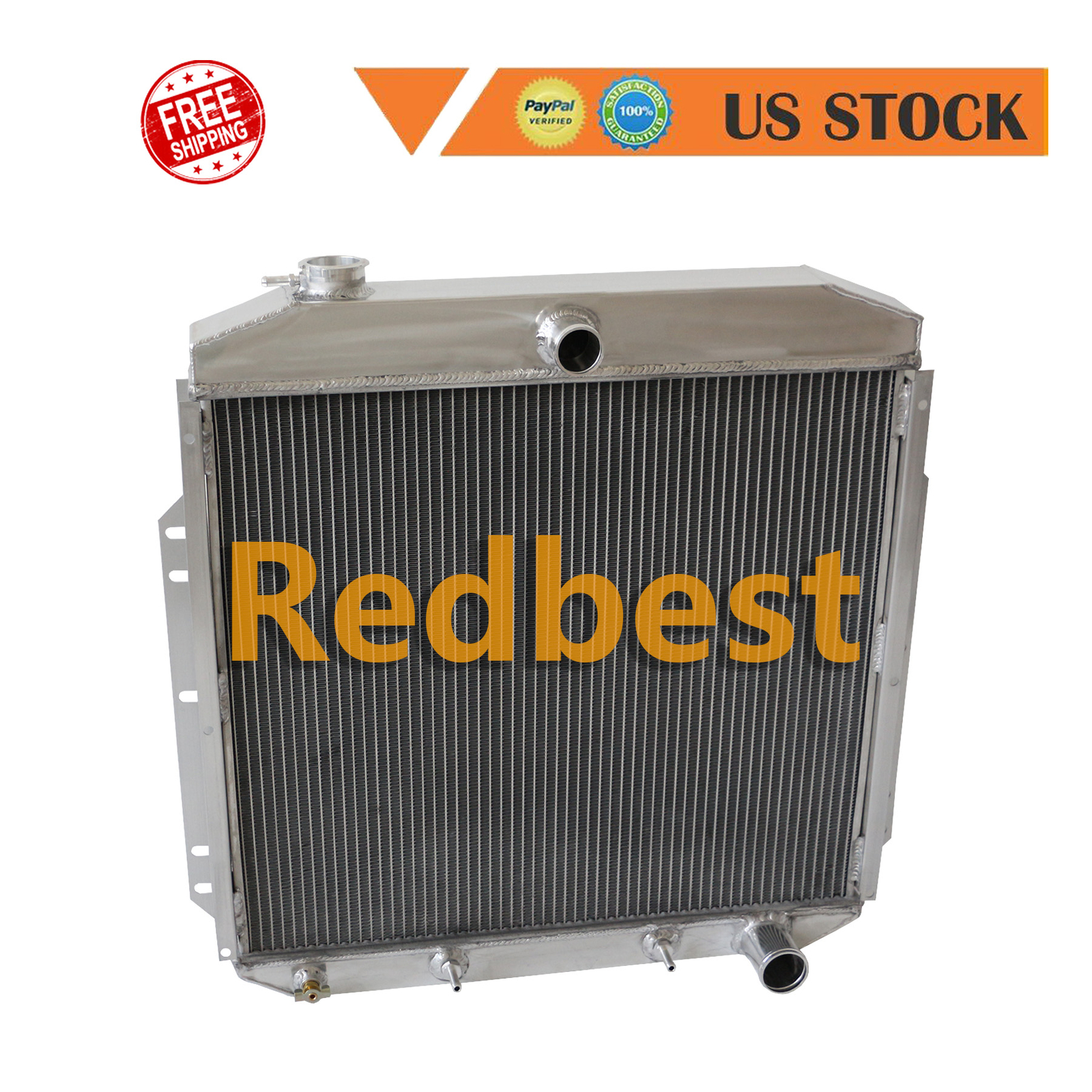 3 Row Aluminum Radiator For 1953-56 Ford F100 250 350 Pickup Truck ...