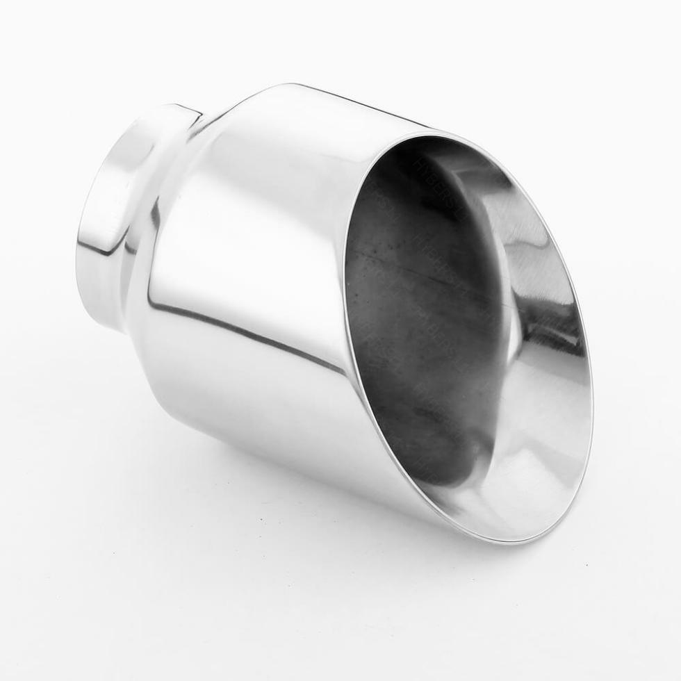 Angle Cut Dual Wall 5" Out Exhaust tip 3" Inlet 304 Stainless Steel ...
