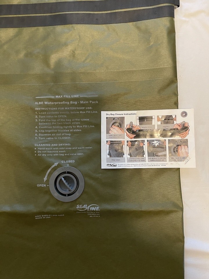 USMC SEAL LINE WATERPROOF 65L DRY BAG LGT WEIGHT BACK PACKING,CAMPING ...