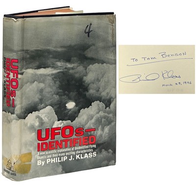 Philip J Klass / UFOs--Identified Signed 1st Edition 1968 | eBay