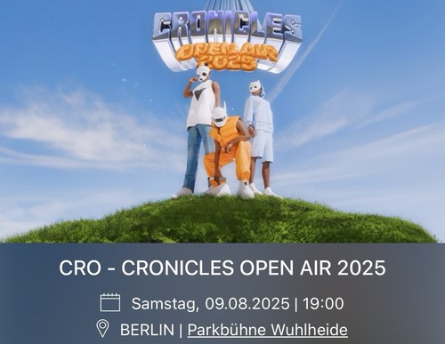 Cro Konzert Ticket Berlin 09.08.2025 | eBay.de