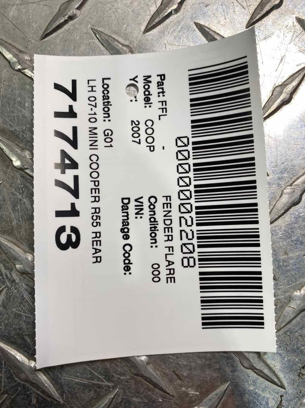 LH 07-10 MINI COOPER R55 REAR WHEEL ARCH FLARE MOLDING 51777174713 OEM ...