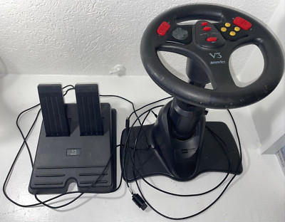 InterAct PlayStation PS1 V3 RACING Game Steering Wheel Gas Brake Pedal ...