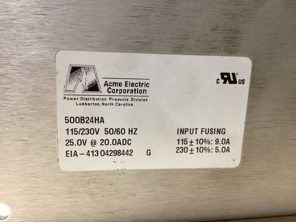 ACME ELECTRIC Power Supply 500B24HA Used #113G81PR7 | eBay