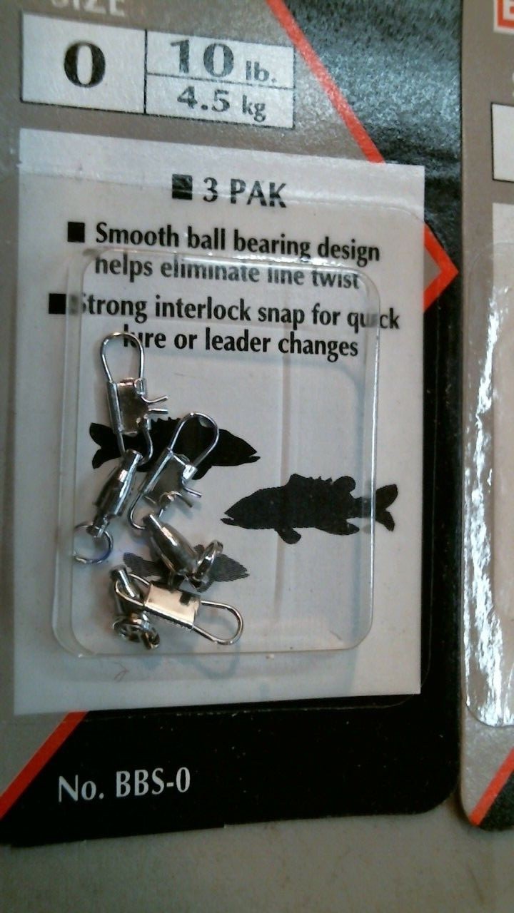 South Bend Ball Bearing Snap Swivels, SZ 0/10 LB, BBS-0, 2 Packs Per ...