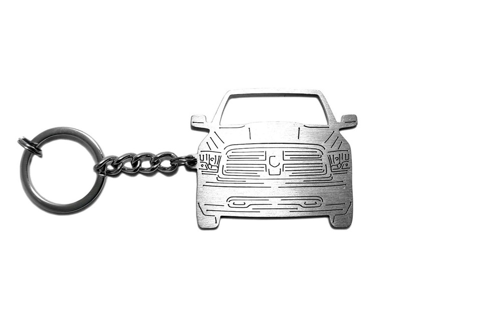 Stainless Steel Keychain Front View Car Laser Cut Key Ring fit Dodge ...