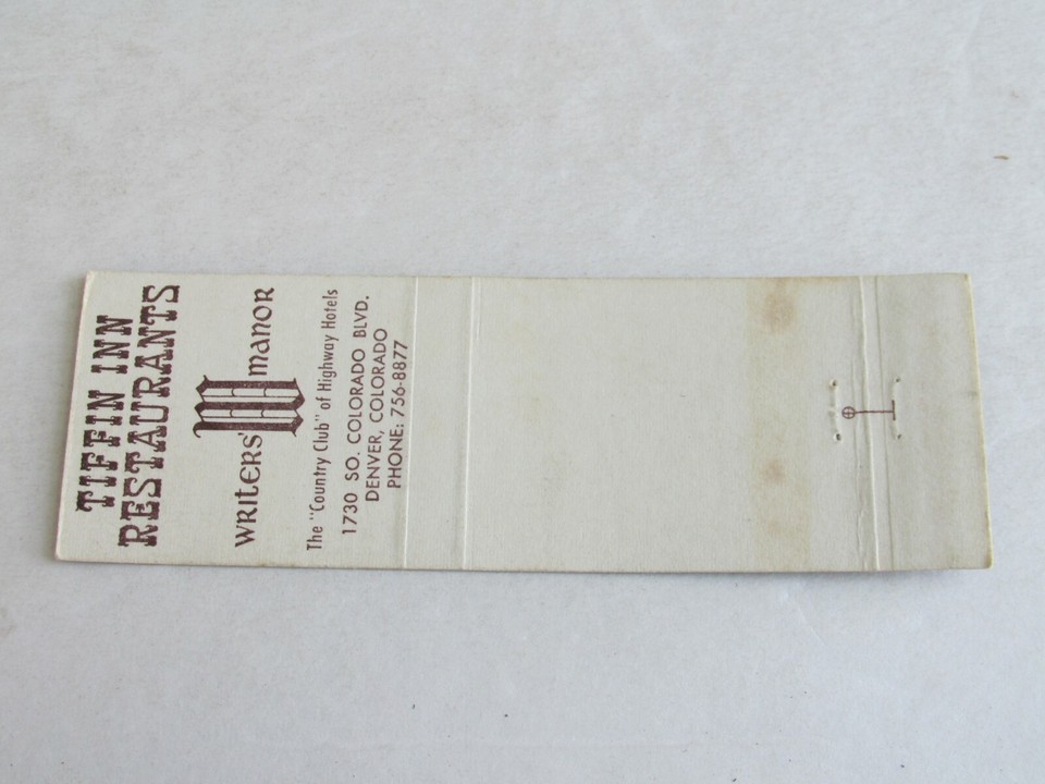 AF502 Vintage Matchbook Cover Tiffin Inn Restaurants Denver CO Colorado ...