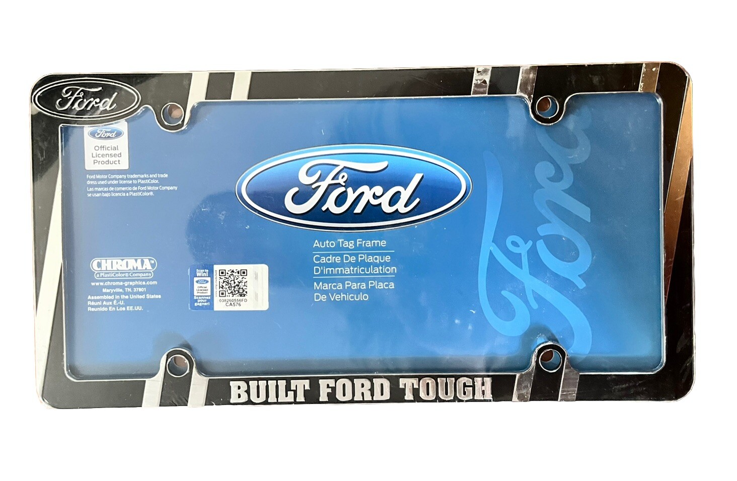 Built Ford Tough Metal License Plate Frame Set Of 2 | eBay