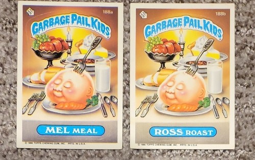 Rare GPK Garbage Pail Kids Series 5 Mel Meal/Ross Roast-Printing Error ...