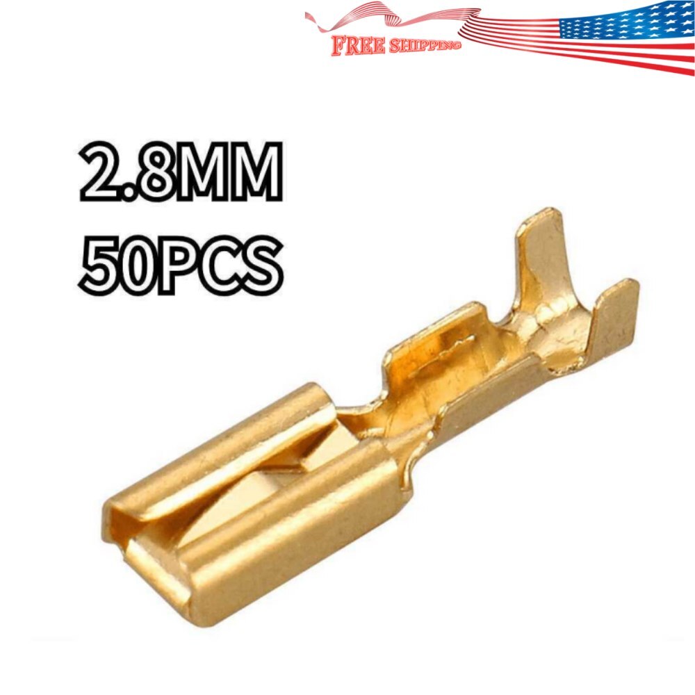 50PCS Female Spade Quick Splice Crimp Terminals Connector 2.8mm Non ...