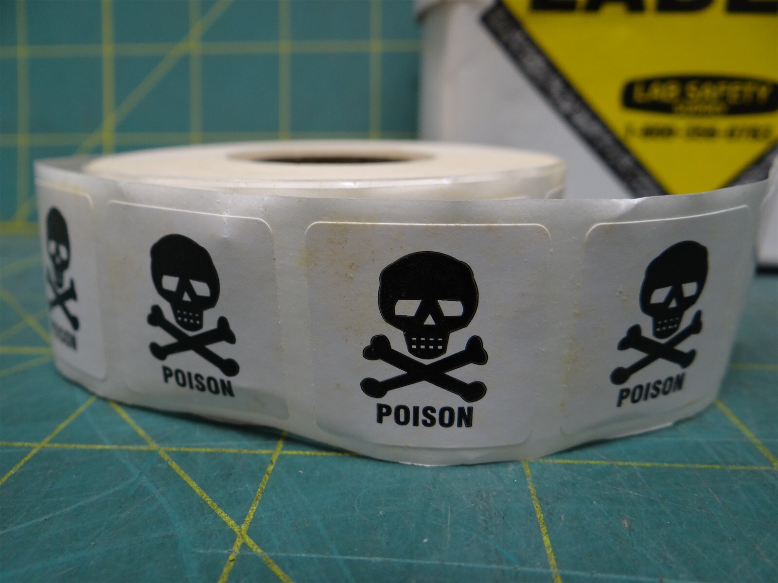 Lab Safety Supply Hazard Labels Poison Sticker Part# 528 NSN: 7510-01 ...