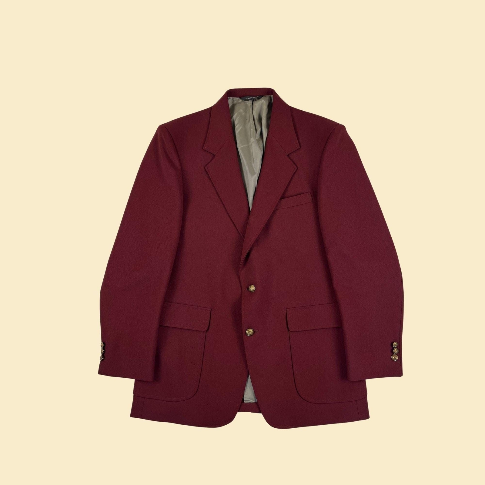 1980s burgundy 42R sports coat by John Peel Ltd., vin… - Gem