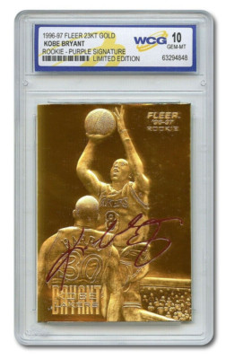 1996-1997 KOBE BRYANT Fleer 23K Gold ROOKIE Card Signature Series GEM ...