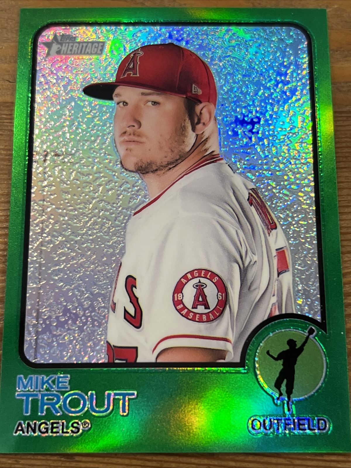 2022 Topps Heritage MIKE TROUT Green Refractor Chrome #113/273 Angels ...