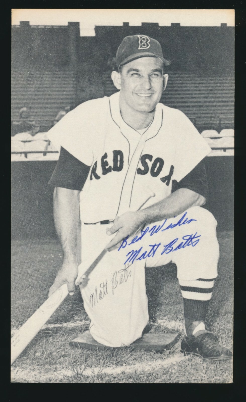 MATT BATTS (1947-1951 Boston Red Sox) -Autographed Postcard (d.2013) | eBay