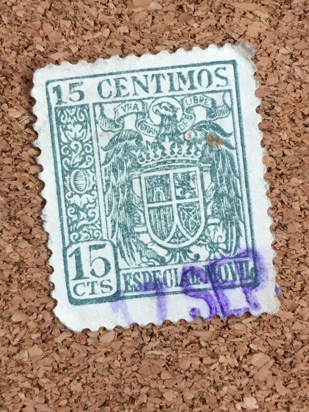 UAES Especial Movil Stamp Green One Color Spain 15 Centimos españa ...