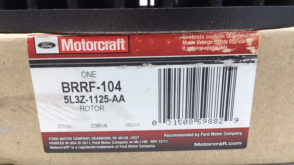 Motorcraft BRRF-104 Disc Brake Rotor Ford 5L3Z-1125-AA BRR230 | eBay