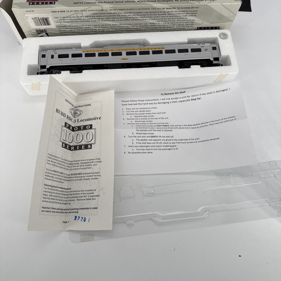 PROTO 1000 HO 1:87 DC #9934 CNW CHICAGO NORTHWESTERN BUDD RDC-1 30591 ...