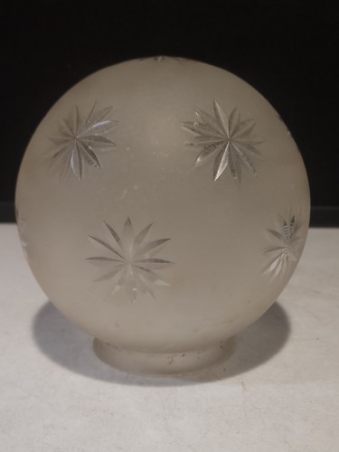 Vintage Frosted Etched Atomic Star Glass Ball Gas Light Lamp Shade 3 ...