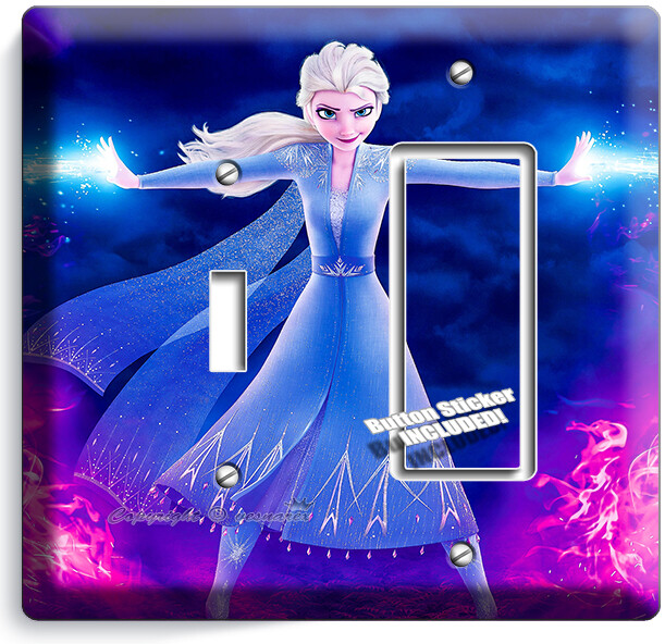 FROZEN 2 ELSA THROWING ICE FLAMES LIGHT SWITCH OUTLET WALL PLATES NEW ...